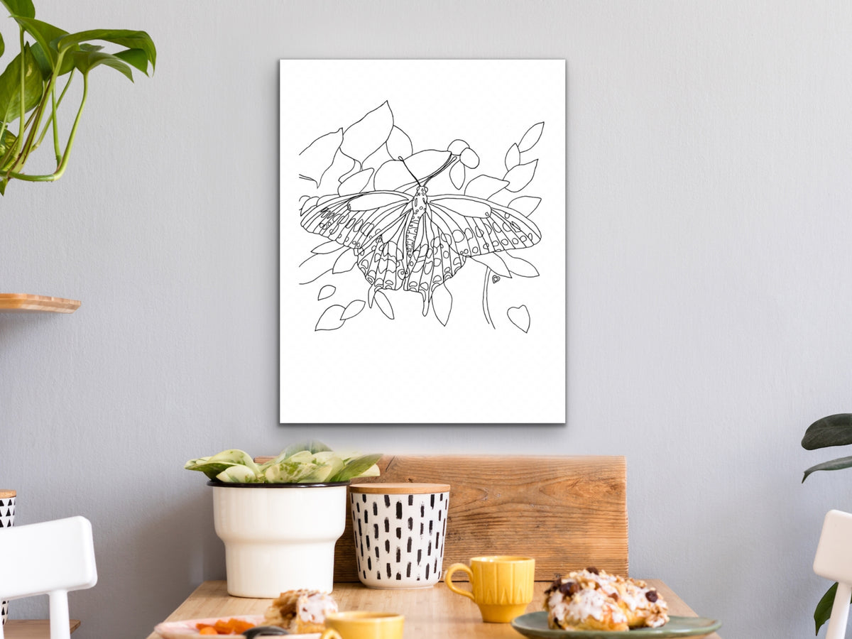Oklahoma State Butterfly. Black Swallowtail Butterfly Line Art Print 1 ...